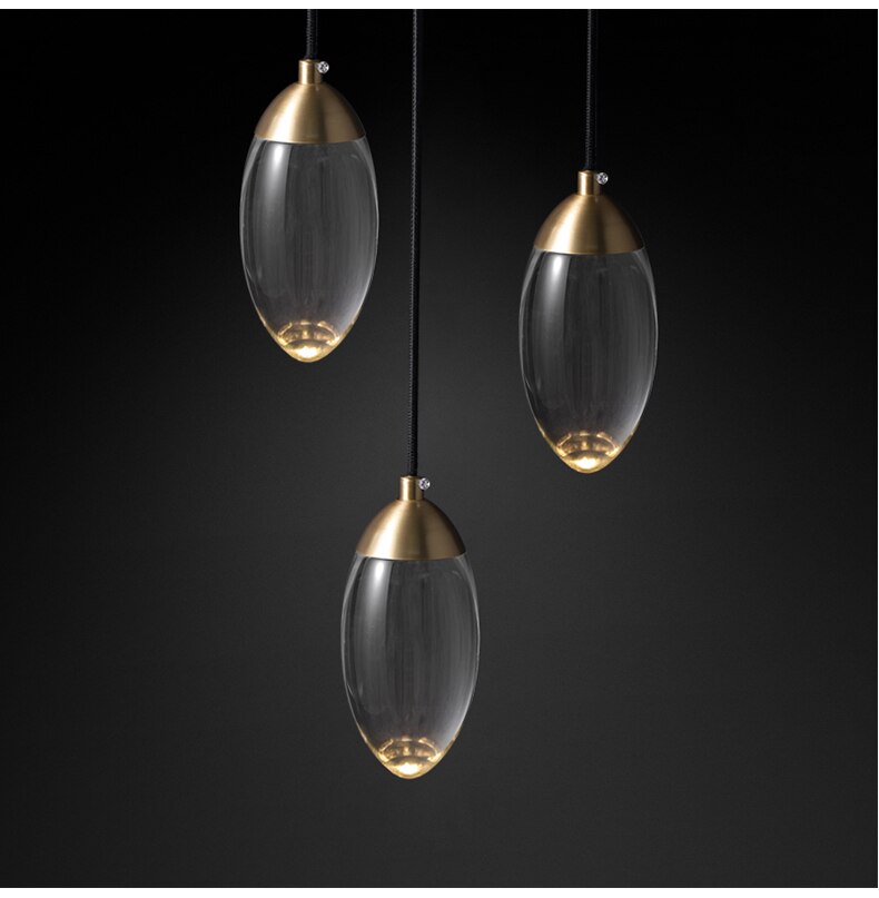 Auriga Crystal Glass Pendant Light With Brass Finish – petprovac