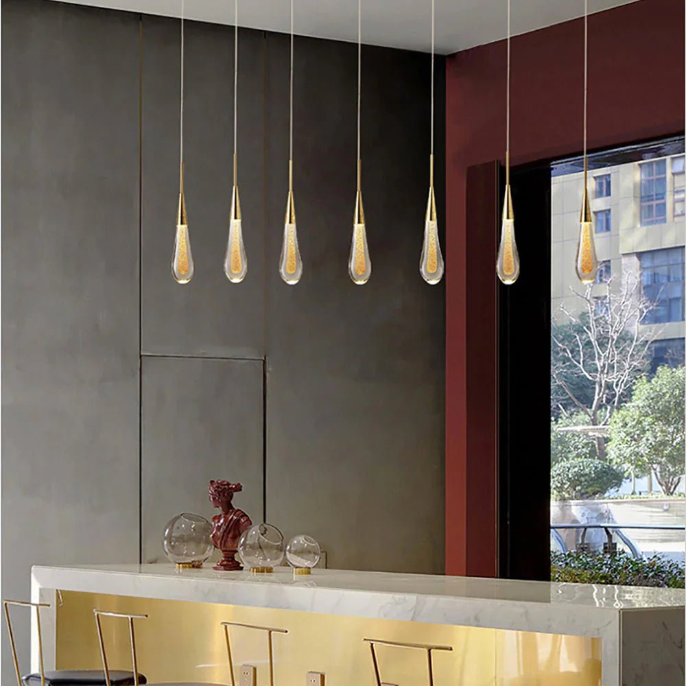 Modern Aurelia Droplet LED Pendant Light Glass and Iron – petprovac