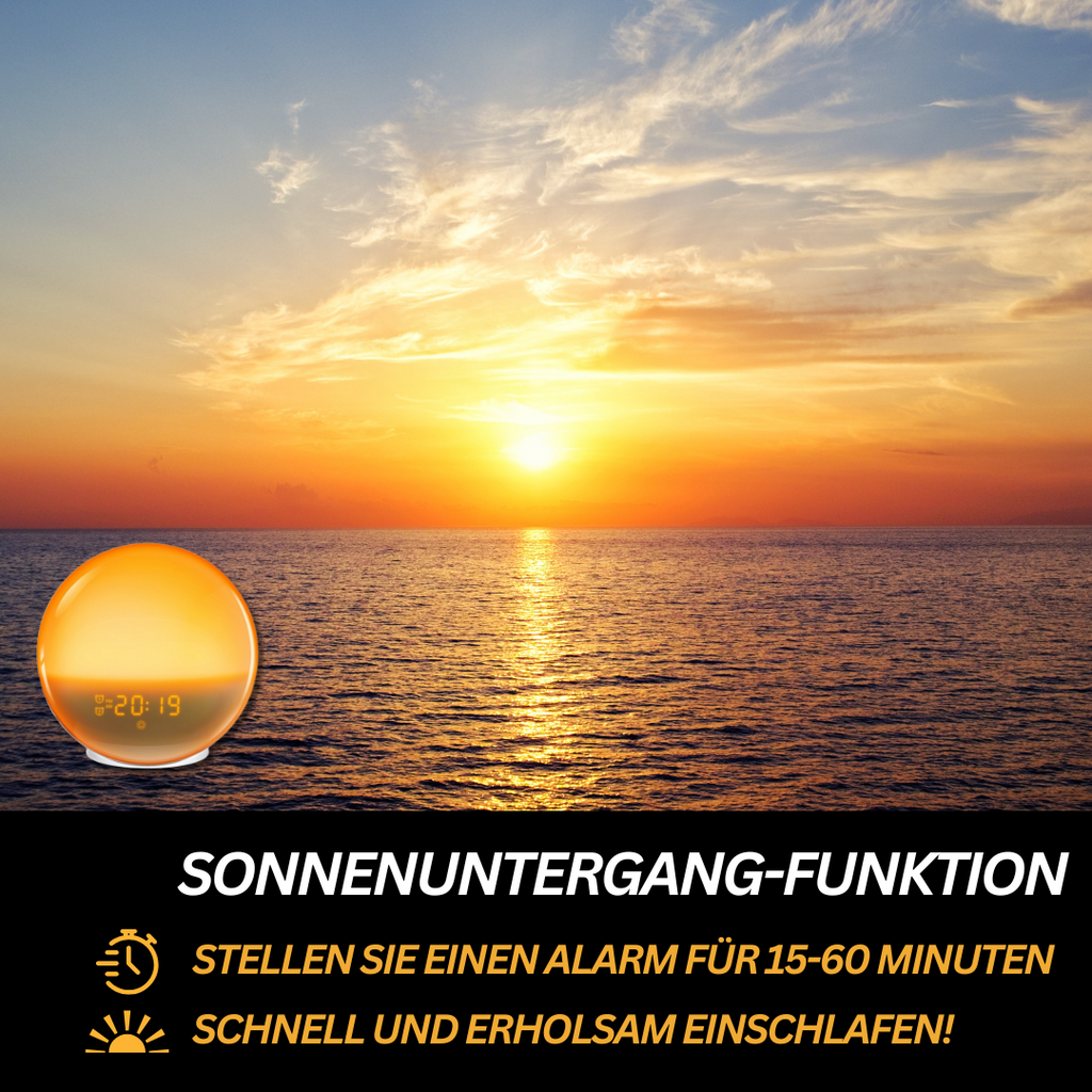 Sunrise Alarm Clock GlowRise Natural Wake Up Light for Restful Morning ...