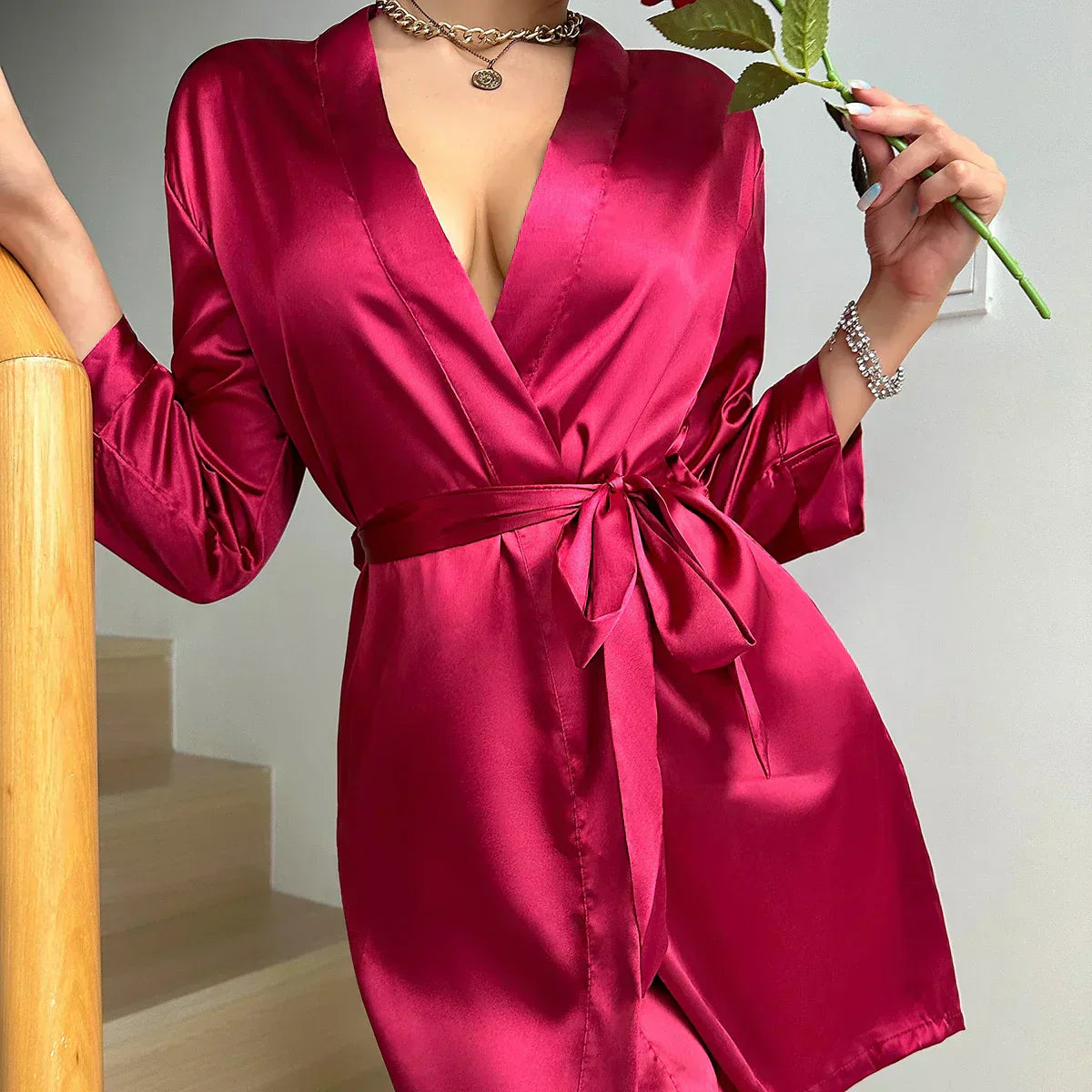 Aurora Silk Morning Dress In Glacé Silk For Elegant Wear – petprovac