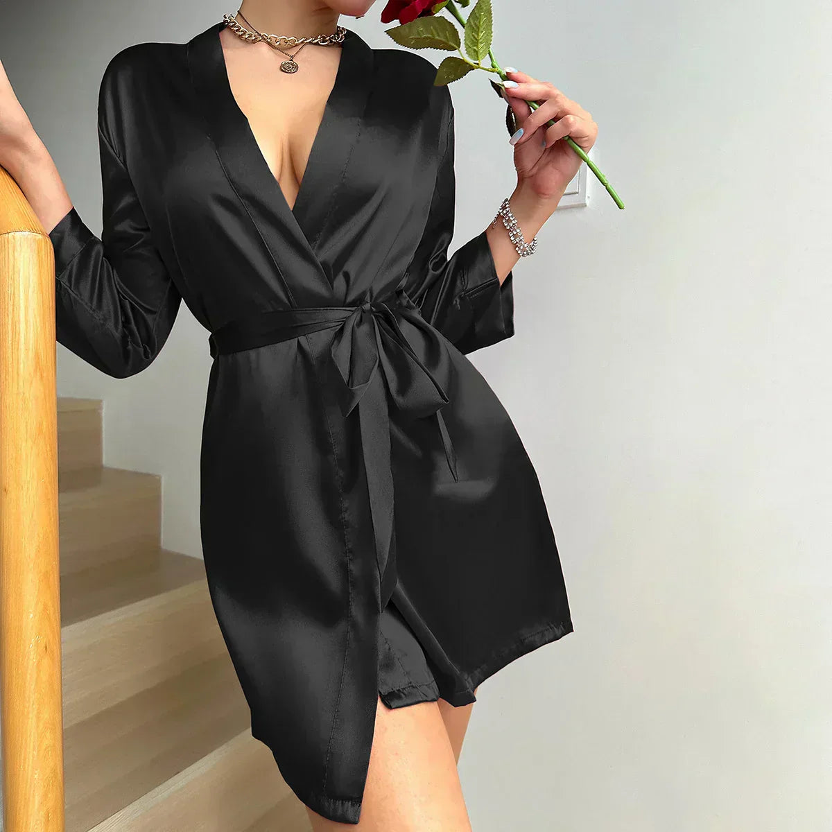 Aurora Silk Morning Dress In Glacé Silk For Elegant Wear – petprovac