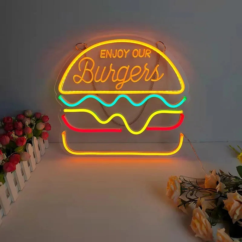 NibbleGlow Neon Night Light Colorful Fast Food Sign – petprovac